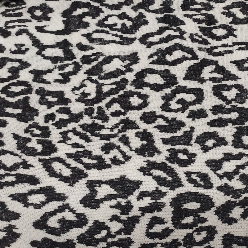 Snow Leopard Jacquard Fur Fabric - R2 Quality