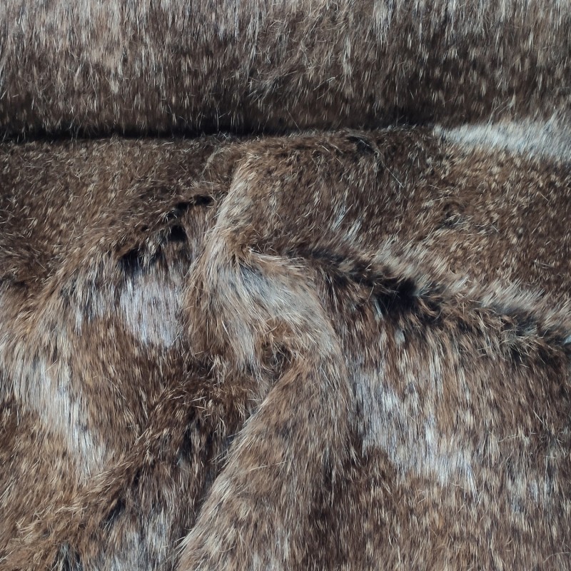 Super Luxury Faux Fur Fabric Material - Brown Beige With Fleck - High ...